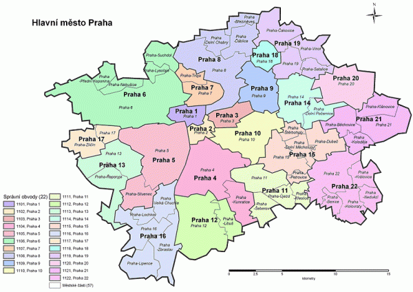 Mapa projektů v jednotlivých částech Prahy - penizeproprahu